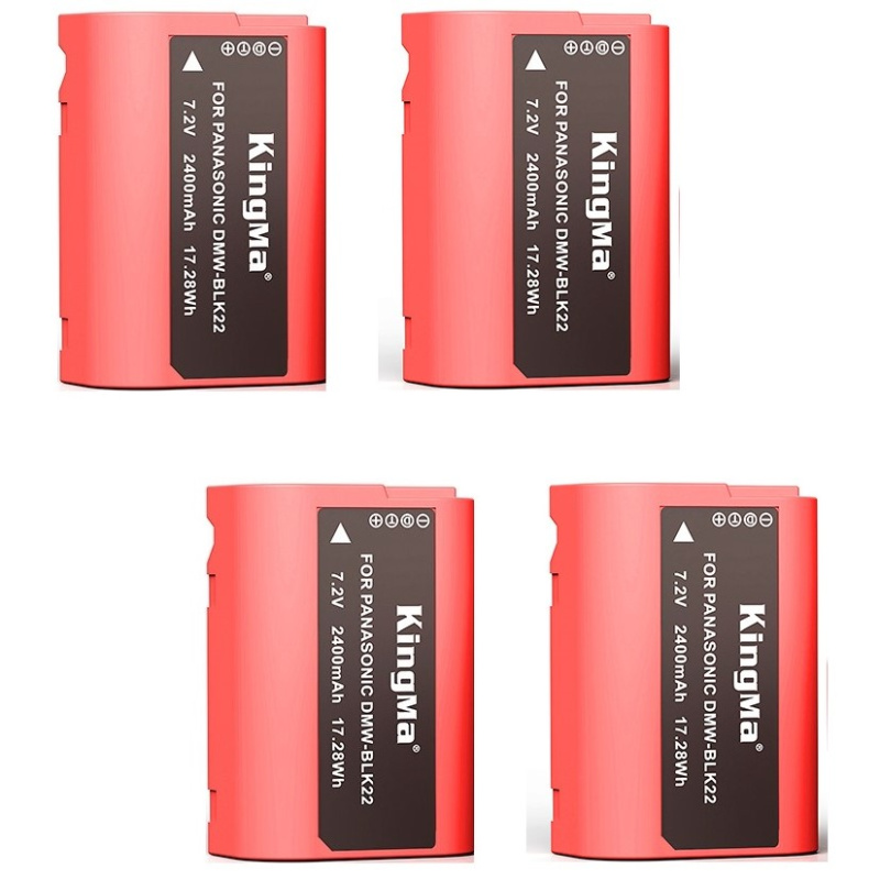 KINGMA 4 Pcs DMW-BLK22 Lithium-Ion Battery Pack 代用鋰電池 (7.2V, 2400mAh ...