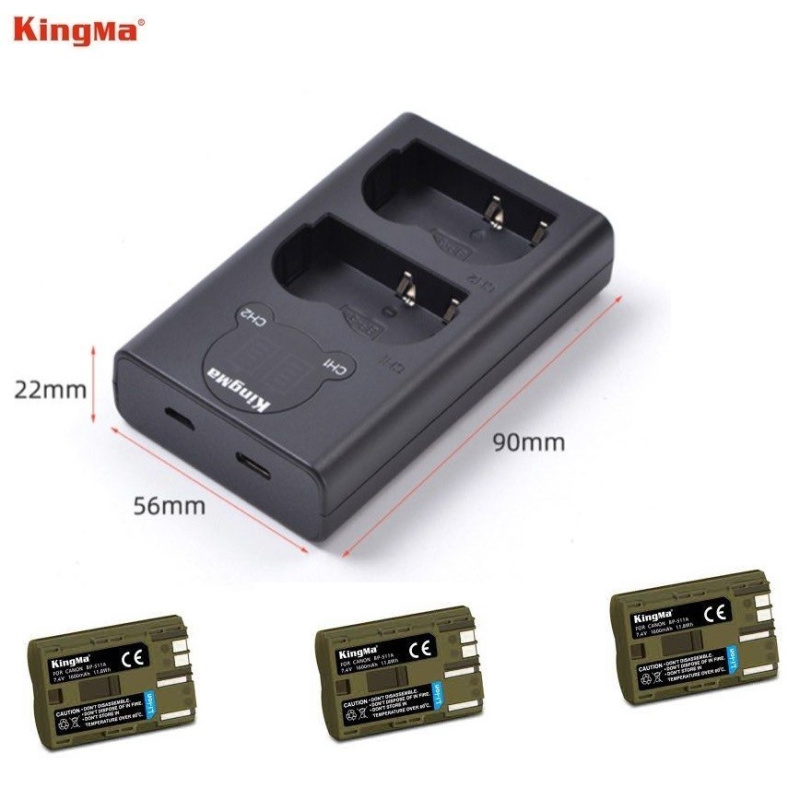 KINGMA 3 Pcs CANON BP-511 / BP-511A Fully Decoded Lithium-Ion Batteries ...