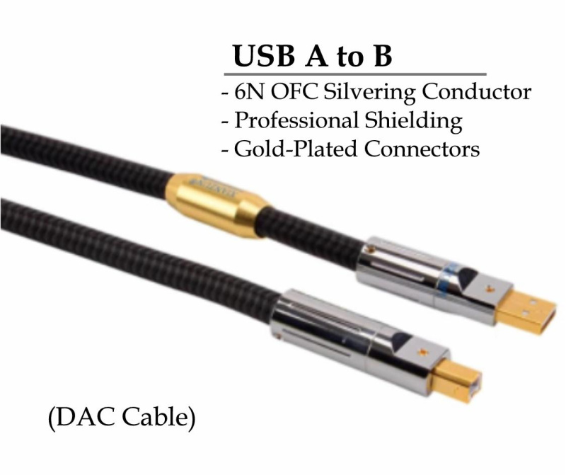 Nobility HiFi Grade DAC Cable, USB A to USB B, USB A轉B, A to B USB ...