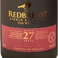 Redbreast 27 Years Old Batch 4 Ruby Port Casks Single Pot Still Irish Whiskey 53.6% 700ml - 香港格價 ...