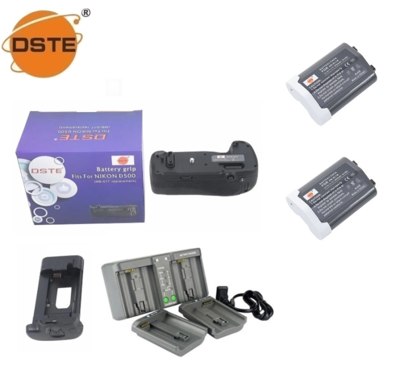 DSTE MB-D17 Battery Grip With 2 pcs EN-EL18A Battery and MH-26 AC ...