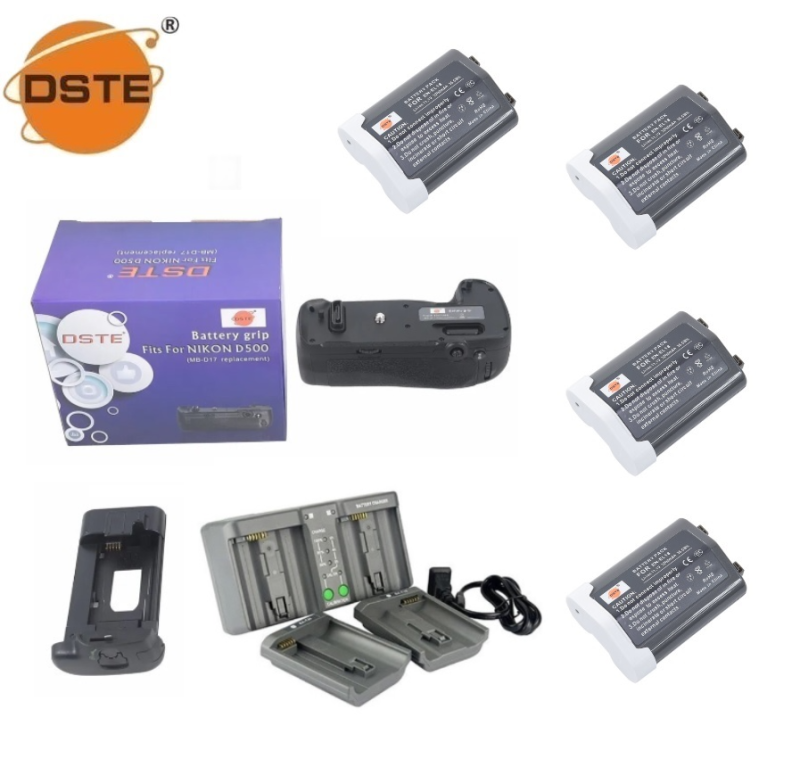 DSTE MB-D17 Battery Grip With 4 pcs EN-EL18A Battery and MH-26 AC ...