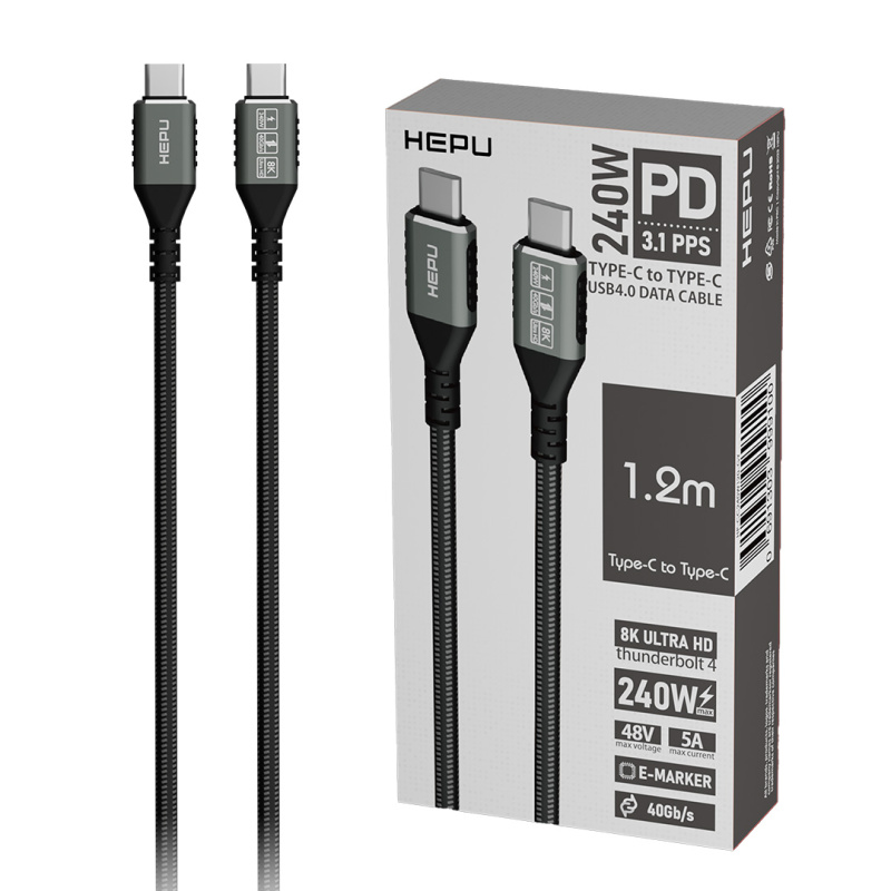HEPU 240W Type-C to Type-C USB4.0 Data Cable 快充線 (1.2m) 價錢、規格及用家意見 - 香港 ...