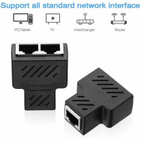 EW RJ45 Coupler Ethernet Extender Connector Splitter 1 to 2 網絡連接跳線分支器 ...