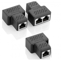 EW RJ45 Coupler Ethernet Extender Connector Splitter 1 to 2 網絡連接跳線分支器 ...
