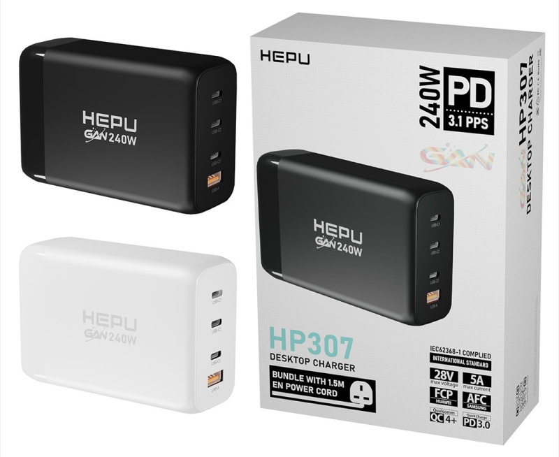 HEPU 240W GaN 座檯充電器 HP307 價錢、規格及用家意見 - 香港格價網 Price.com.hk