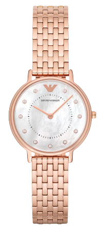 Emporio Armani 32mm 白色珍珠母貝閃石錶盤玫瑰金不鏽鋼女士手錶 AR11006 價錢、規格及用家意見 - 香港格價網 ...