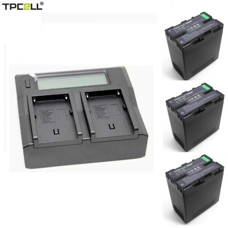 TPCELL 3 Pcs BP-U60 Info-Lithium Battery Pack With Dual-Bay LCD Display ...