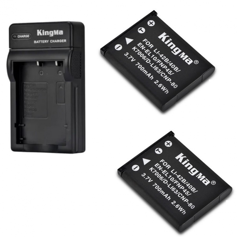KINGMA 2 Pcs Olympus LI-42B / Nikon EN-EL10 Lithium-Ion Batteries With USB Type-A Charger 兩電池連充電 ...