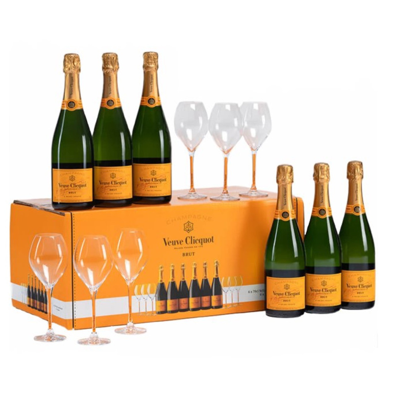 Veuve Clicquot Discover Brut Yellow Label N.V Gift Box Set (6 Bottles ...