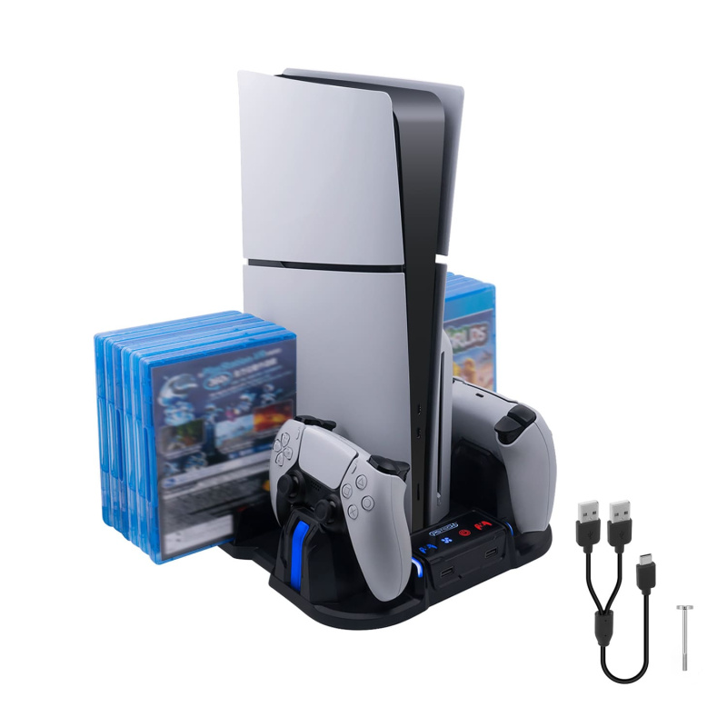 PGTech PS5 Slim光碟版/數位版專用多功能散熱直立式支架 - DualSense控制器充電座及遊戲碟收納 (不兼容PS5) 價錢、規格及用家意見 - 香港格價網 Price.com.hk