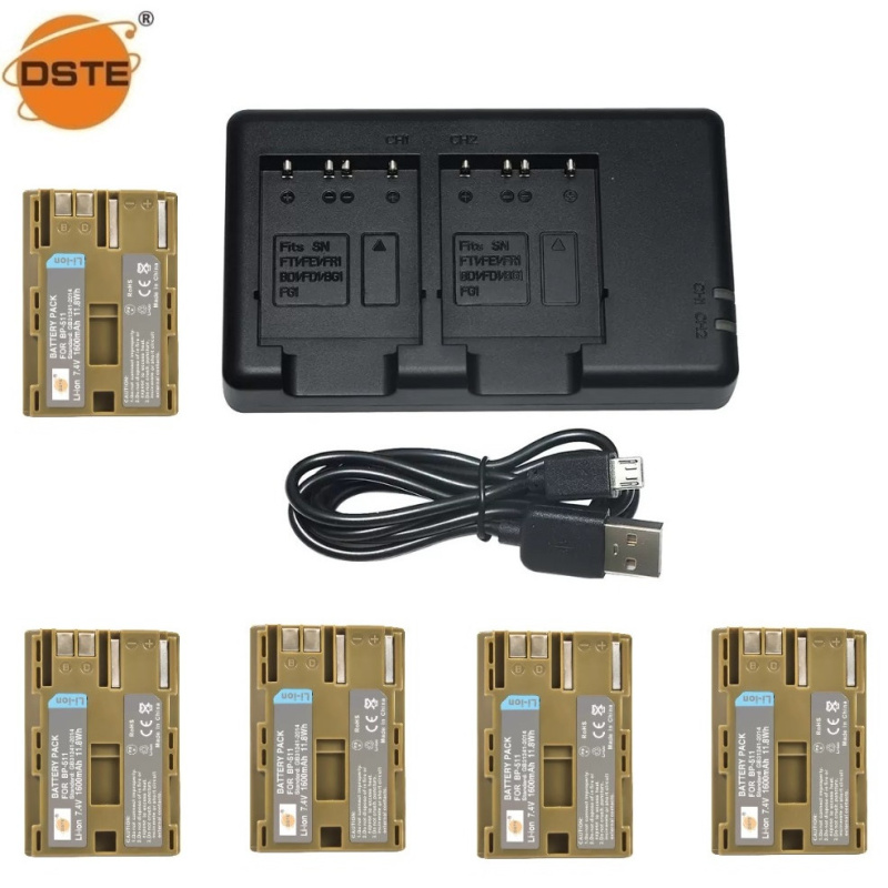 DSTE 5 Pcs CANON BP-511 / BP-511A Fully Decoded Lithium-Ion Batteries ...