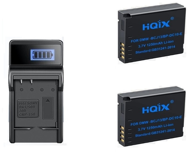 HQIX 2 PCS Leica BP-DC10-U / BP-DC10 / BP-DC10E / Panasonic DMW-BCJ13 / DMW-BCJ13E Lithium-Ion ...