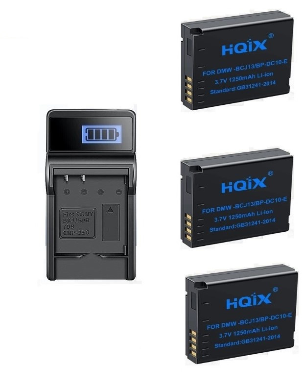 HQIX 3 PCS Leica BP-DC10-U / BP-DC10 / BP-DC10E / Panasonic DMW-BCJ13 / DMW-BCJ13E Lithium-Ion ...