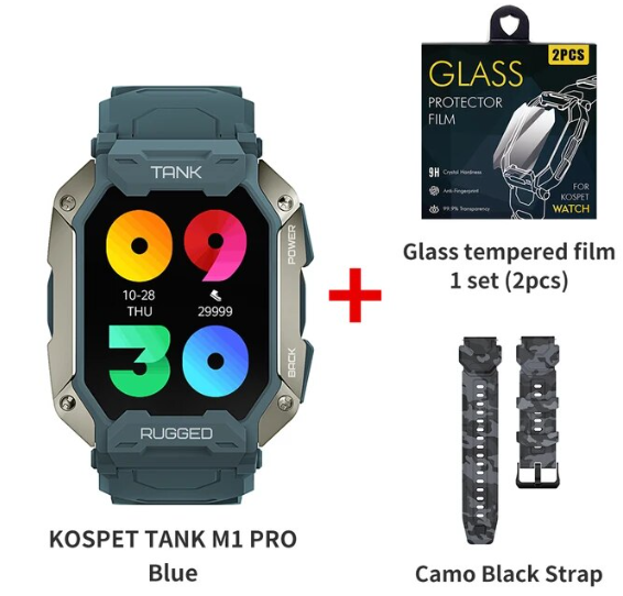 KOSPET Tank M1 Pro Military Grade SmartWatch with Health Monitors 具有健康 ...