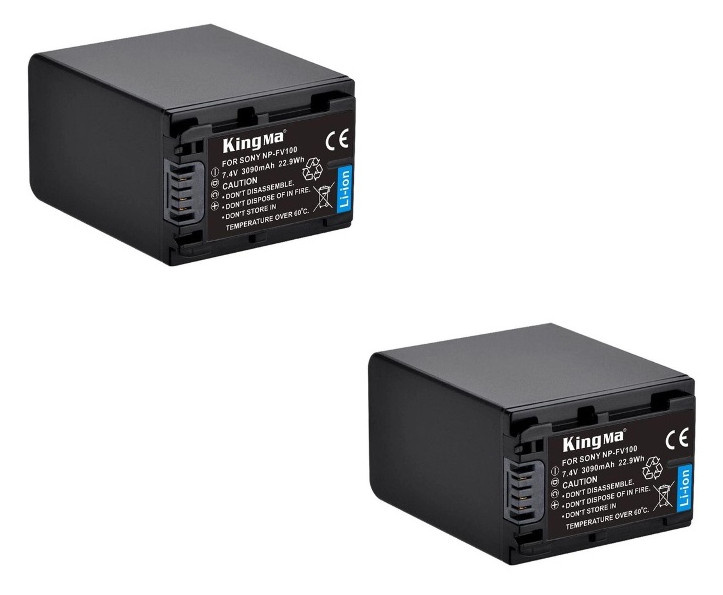 KINGMA 2 PCS Sony NP-FV100 V-Series Fully Decoded Lithium-Ion Battery ...