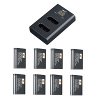 DSTE 8 Pcs NP-BX1 Lithium-Ion Batteries With LCD Display Dual USB Type-C Charger 八電池連雙充電機 (3.6V ...
