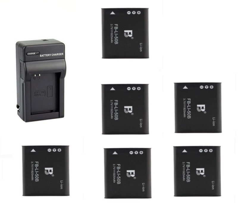 FB 灃標 6 PCS Olympus Li-50B Fully Decoded Info-Lithium Batteries With AC Travel Charger 六電池連充電機(3 ...