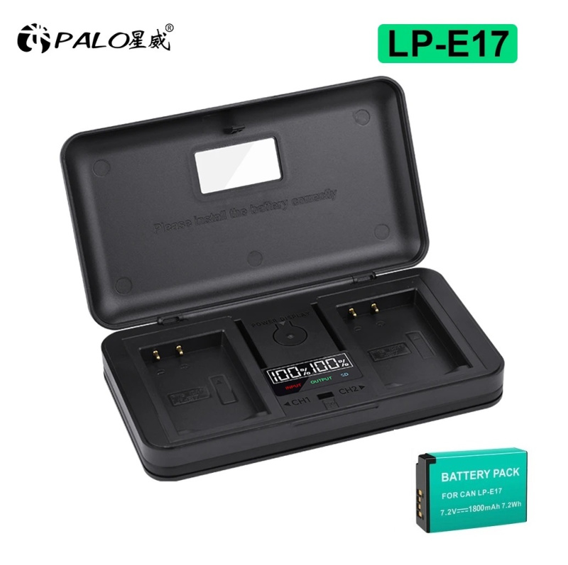 PALO Canon LP-E17 Lithium-Ion Battery With Dual USB Type-C + Type-A ...