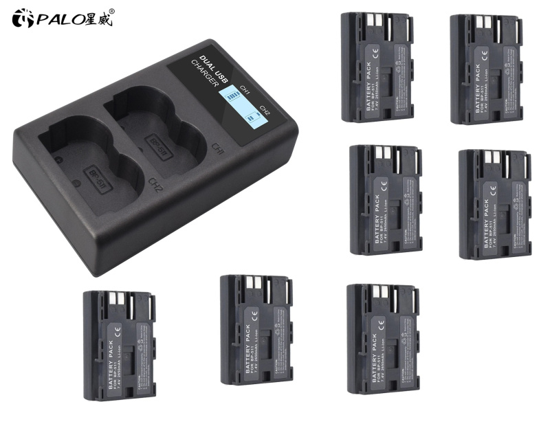 PALO 7 Pcs Canon BP-511 / BP-511A Fully Decoded Lithium-Ion Batteries ...