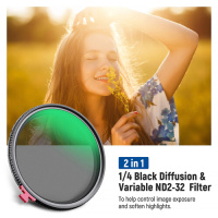 NEEWER 2-in-1 Black Diffusion & ND2-ND32 Variable ND Filter (82mm ...