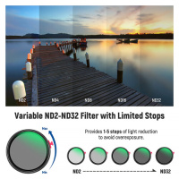 NEEWER 2-in-1 Black Diffusion & ND2-ND32 Variable ND Filter (82mm ...