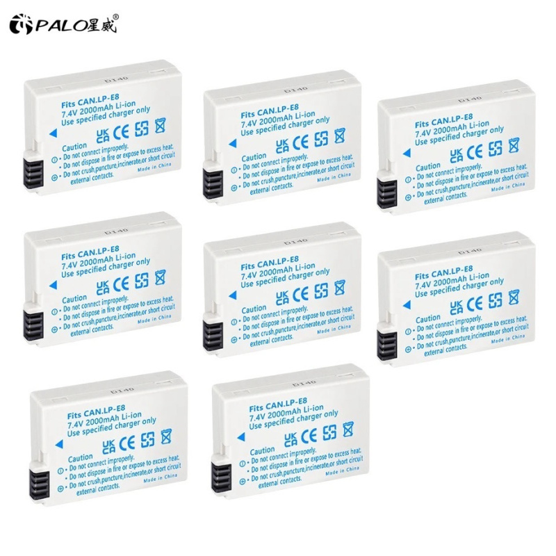 PALO 8 Pcs Canon LP-E8 Fully Decoded Lithium-Ion Battery Pack 代用鋰電池 ...