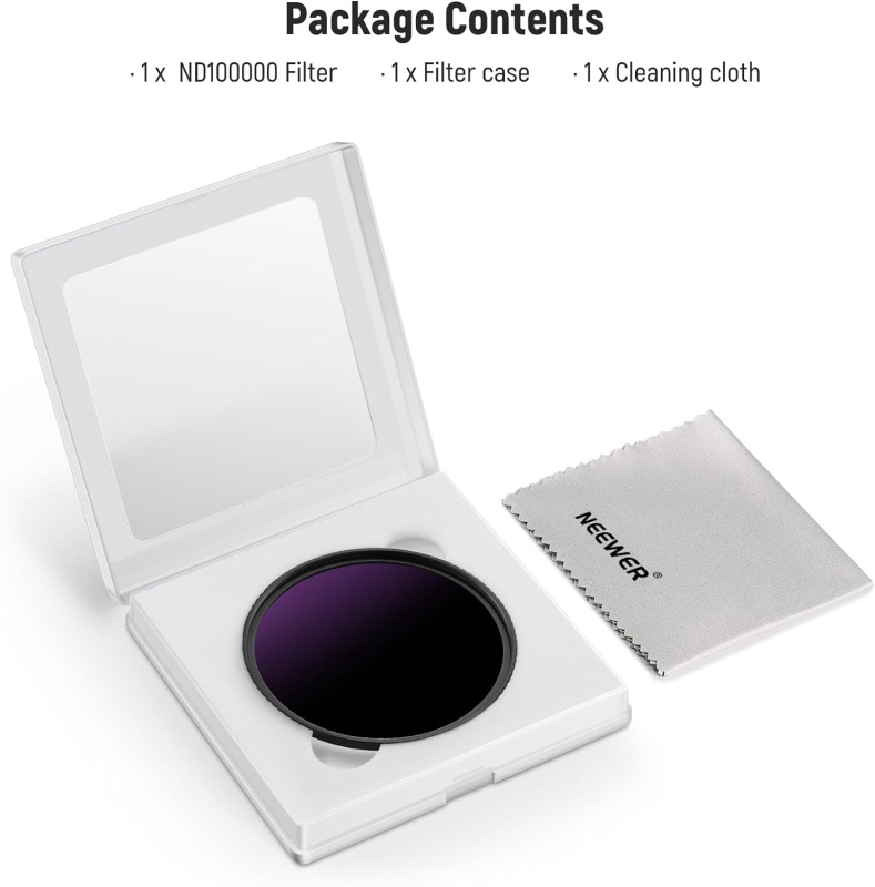 NEEWER 86mm ND100000 Lens Filter 16.5-Stop Fixed Neutral Density Filter ...
