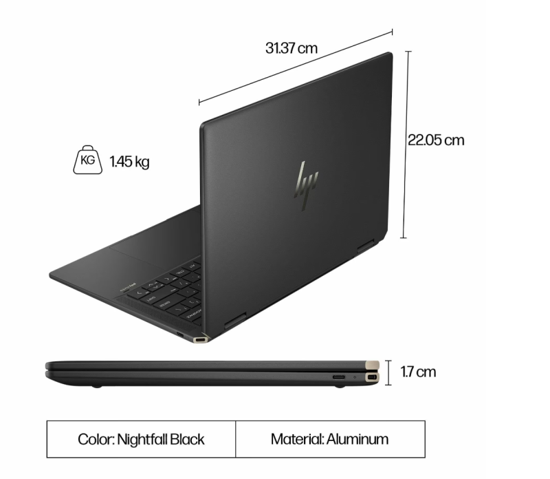 HP 14-eu0014TU Spectre x360 14吋 (2024) (Intel Ultra 7-155H, 32GB+2TB ...