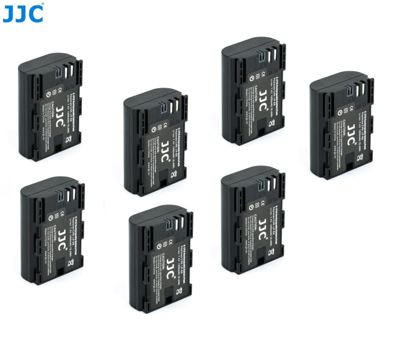 JJC 7 PCS B-LPE6 Fully Decoded Lithium-Ion Battery Pack replaces Canon LP-E6 代用鋰電池 (7.4V ...