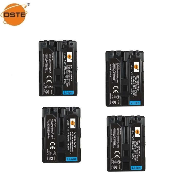 DSTE 4 PCS NP-FM50 / NP-FM55H Fully Decoded Lithium-Ion Battery Pack 代用 ...