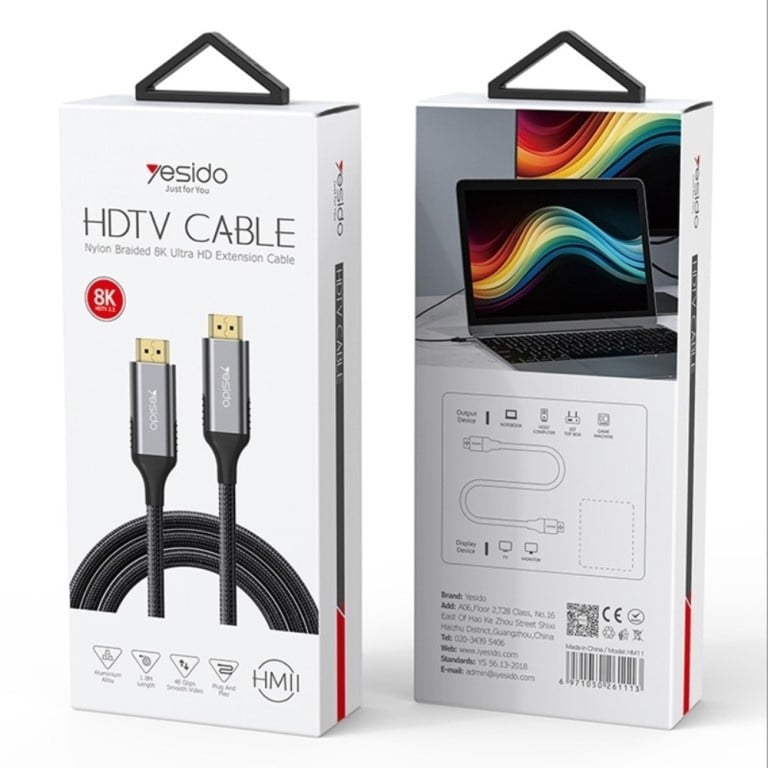 Yesido 8K HDMI HDTV Cable 訊號線 (1.8m) HM11 價錢、規格及用家意見 - 香港格價網 Price.com.hk