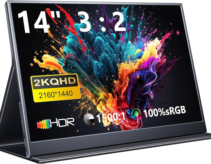 SmarterWare 14吋 2160 x 1440 2K 60Hz Portable Monitor 專業流動顯示屏 S14QHD 價錢 ...