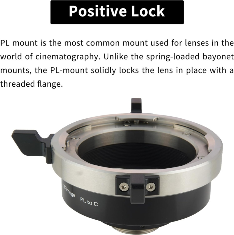 Xpimage Arri PL (Positive Lock) Mount Lens To C-Mount (1-inch Screw ...