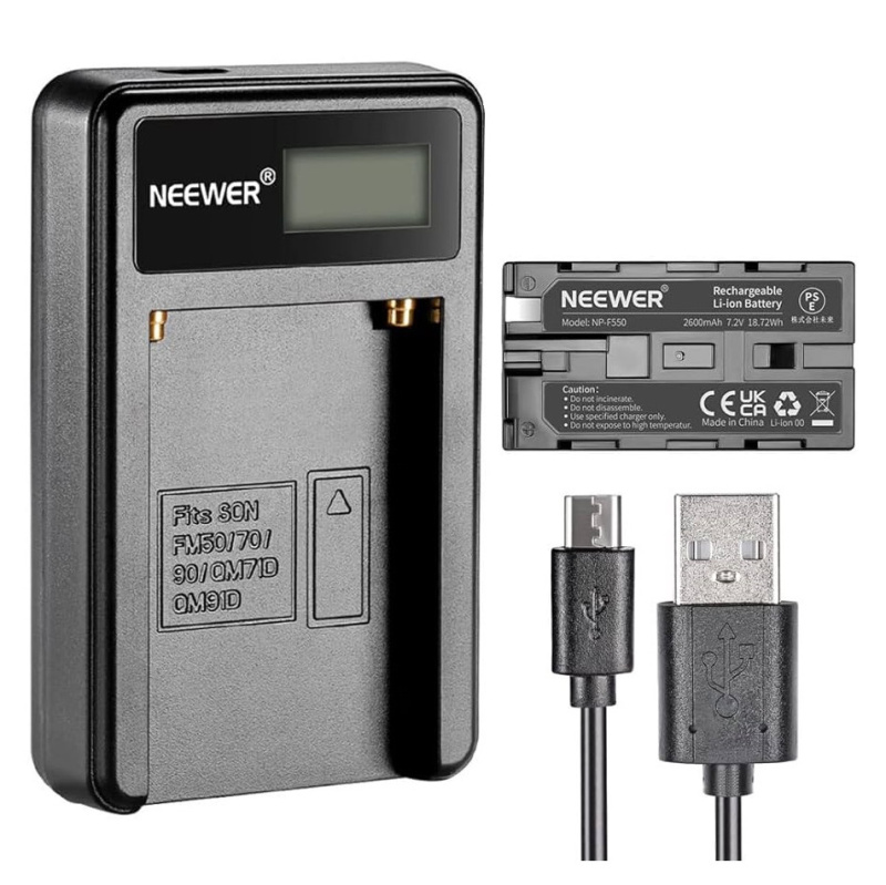 Neewer NP-F550 Lithium-Ion Battery With LCD Display USB Charger 電池連顯電量快 ...