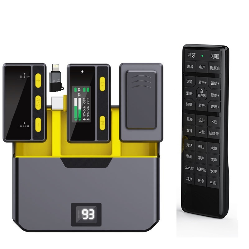 CyberTech Dual Wireless Sound Card Microphones with Display Type C ...