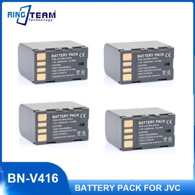 RingTeam 4 Pcs BN-V416 Lithium-Ion Battery Pack For JVC (7.4V, 2200mAh ...