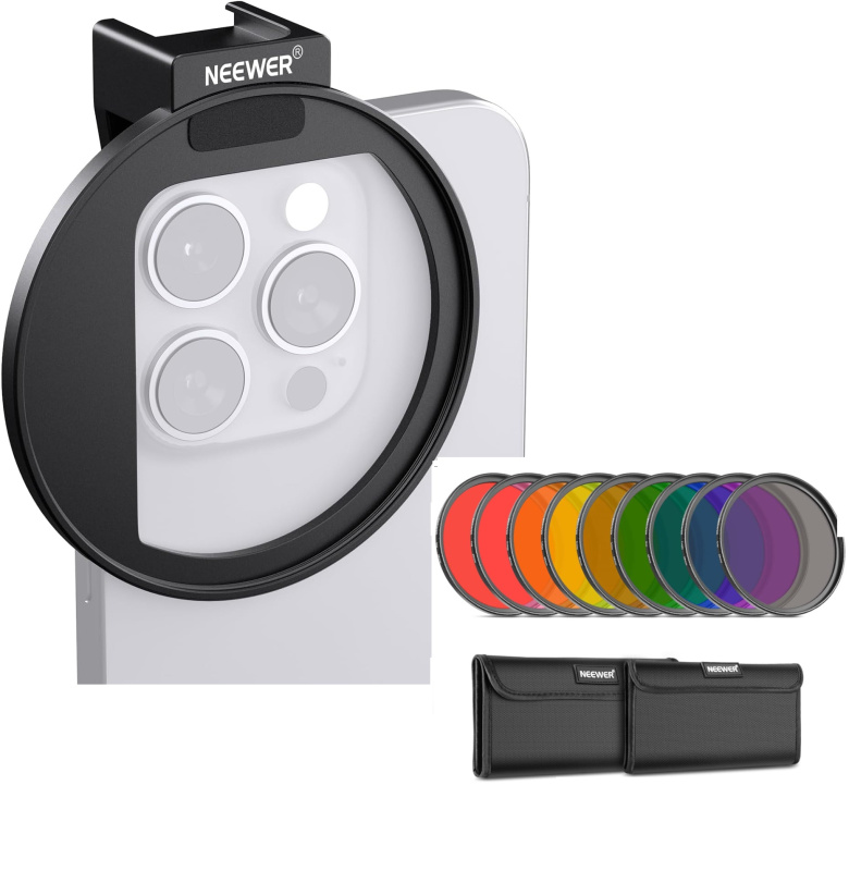 Neewer 67mm Phone Filter Mount Threaded Lens Filter Clip With 9-Pack ...