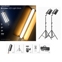 Neewer 2 Pcs CL124 Handheld Bi-Color LED Light Stick With 2 x 2m Light ...