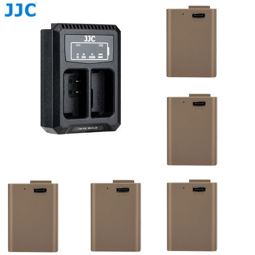 JJC 5 Pcs Nikon EN-EL25 Lithium-Ion Batteries with USB-C And DCH Battery Charger 五電池連充電機 (7.6V ...