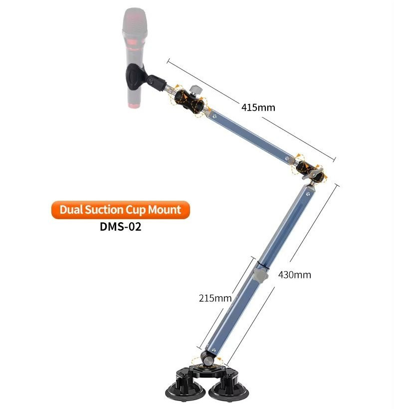 LanParte Adjustable Microphone Arm Stand with Dual Suction Cup Mount 雙 ...