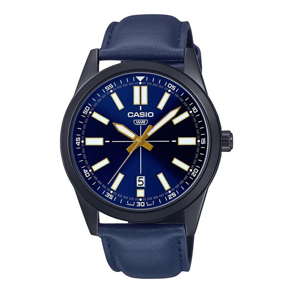 Casio 41mm 藍色錶盤黑色不鏽鋼皮帶男士石英手錶 MTP-VD02BL-2E 價錢、規格及用家意見 - 香港格價網 Price.com.hk
