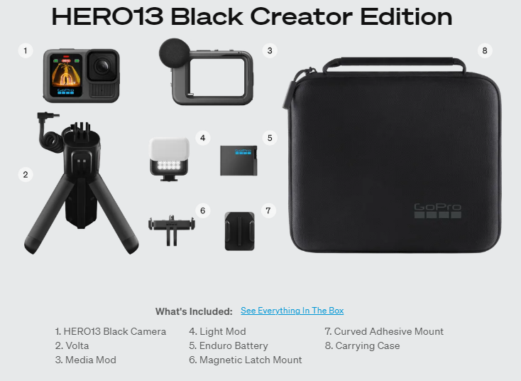 GoPro HERO13 Black Creator Edition 創作者套裝 價錢、規格及用家意見 - 香港格價網 Price.com.hk