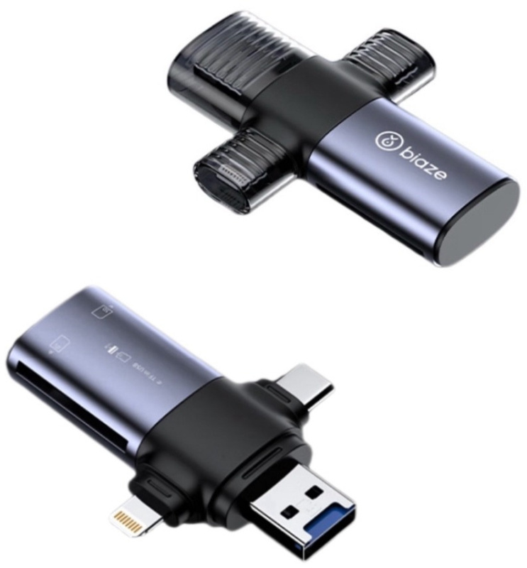 BIAZE Type-C + USB + Lightning 3 in 1 Reader 三合一讀卡器 (SD+microSD) A50 價錢、規格及用家意見 - 香港格價網 Price.com.hk