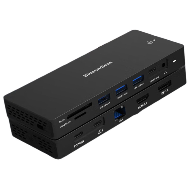 Blueendless 8K Dual Display 12 in 1 Type-C Docking Station USB-C Hub 擴展 ...