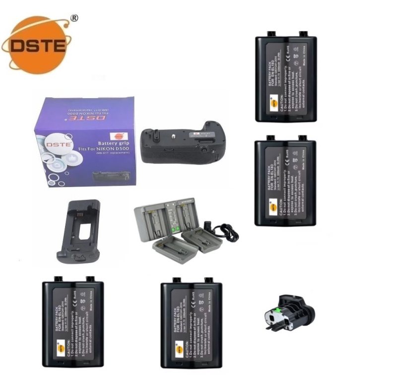 DSTE MB-D17 Vertical Battery Grip With 4 Pcs EN-E18D Batteries, MH-26 ...