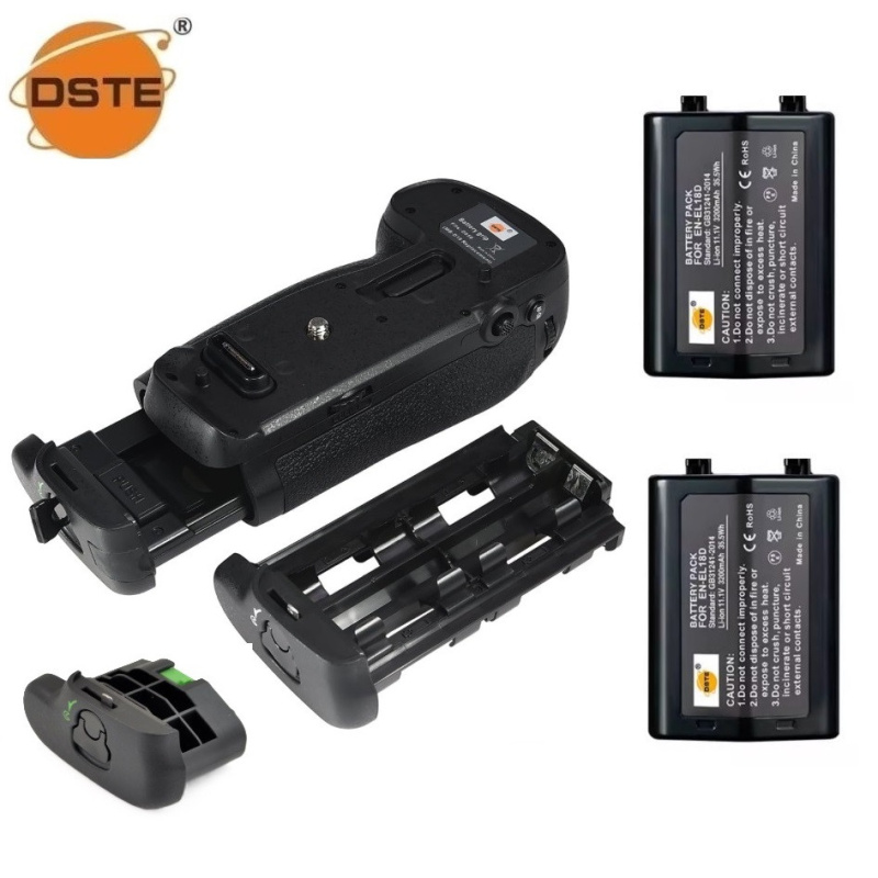 DSTE MB-D18 Battery Grip With 2 Pcs EN-EL18D Battery and BL-5 Battery ...