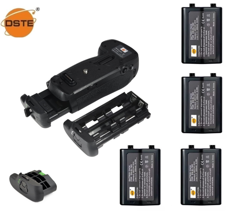 DSTE MB-D18 Battery Grip With 4 Pcs EN-EL18D Battery and BL-5 Battery ...