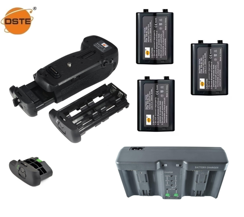 DSTE MB-D18 Battery Grip With 3 Pcs EN-EL18D Battery, MH-26 Smart ...