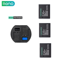 LLANO 綠巨能 3 PCS LP-E12 Rechargeable Lithium-Ion Batteries With LCD Display Dual USB-C QC3.0 ...